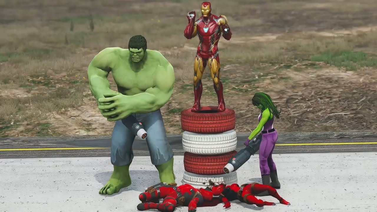 HULK & SHE-HULK SAVE HIS SON IRONMAN FROM DEADPOOL & HULK BROTHERS VS ...
