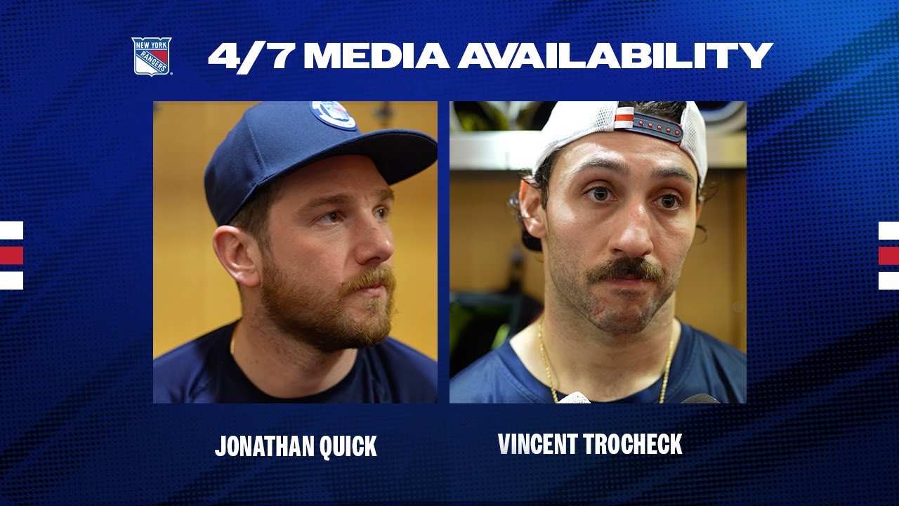 NYR vs TBL: Jonathan Quick and Vincent Trocheck Postgame Media ...
