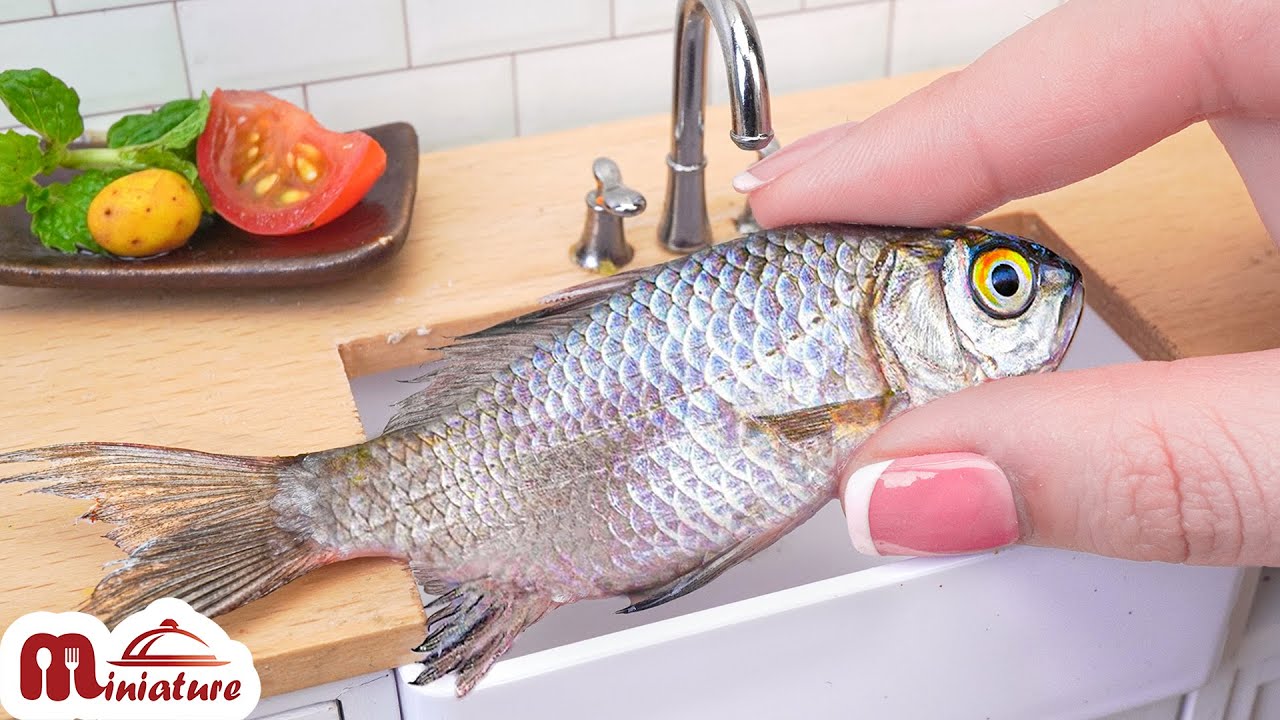 Miniature Fresh Seafood Recipe | Garlic Pepper Fish | ASMR Cooking Mini ...