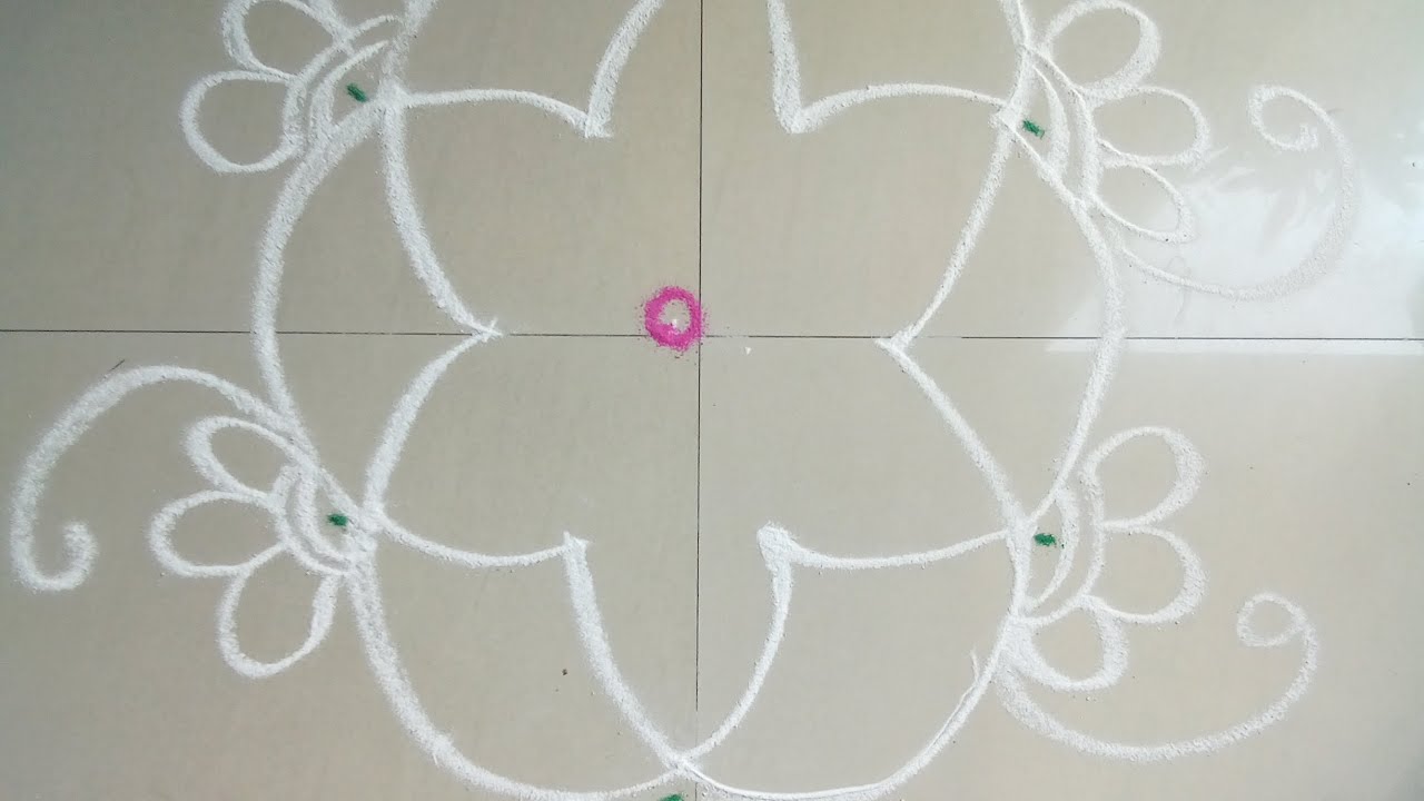 Simple Rangoli designs flower 🌺 EASY STEP by step Rangoli designs by ...