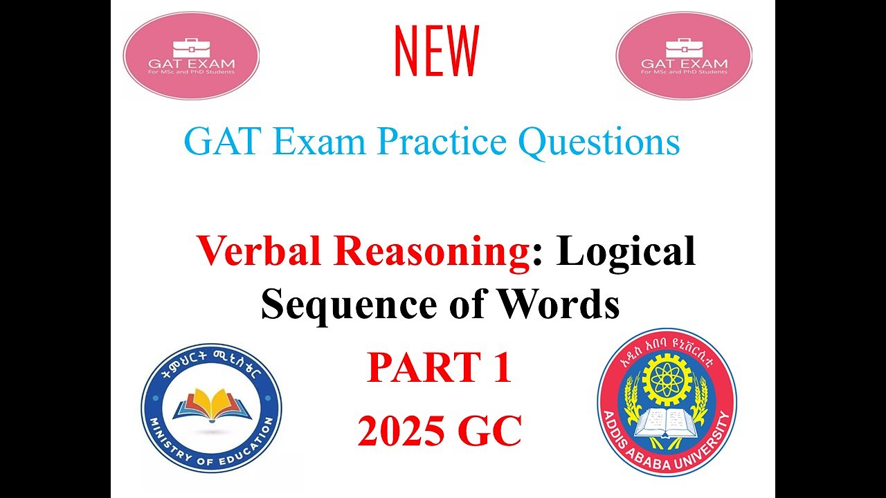 GAT VERBAL Practice Questions PART 1 - YouTube