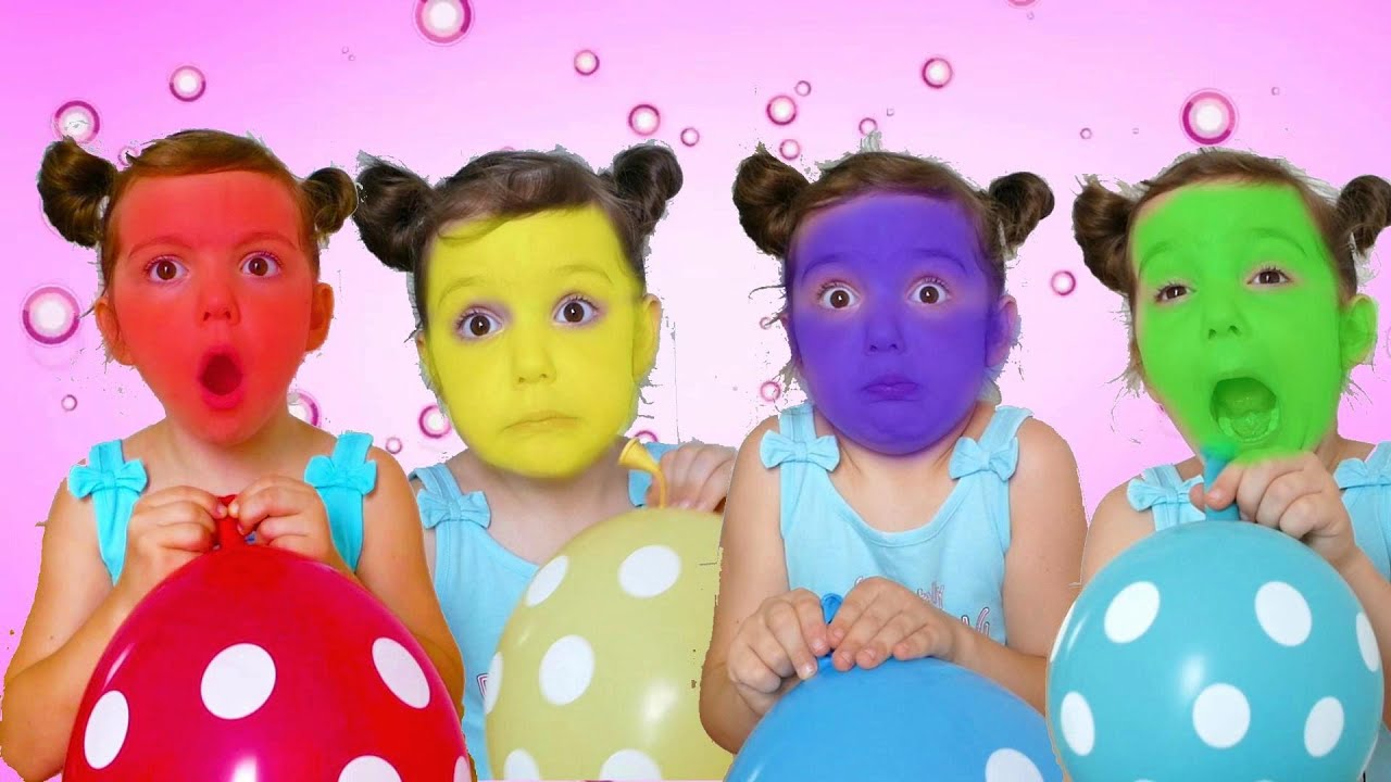 LEARN COLORS with Nursery Rhymes Kid playing and learning with colorful ...