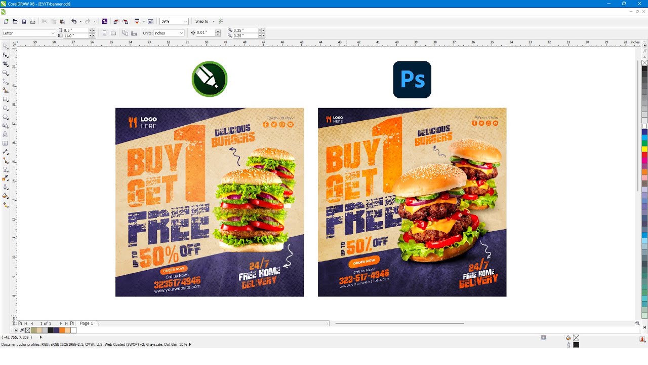 How to make professional banner in Corel Draw | Redesign | Corel Draw ...
