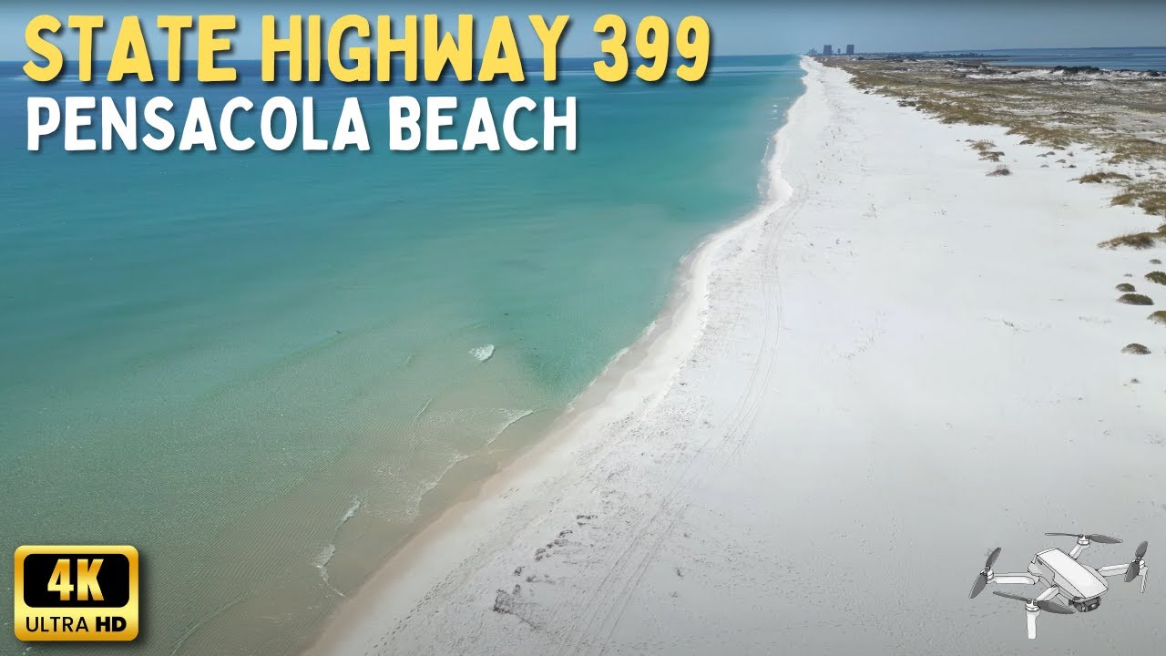 Pensacola Beach - State Highway 399 Parking - Aerial View - YouTube