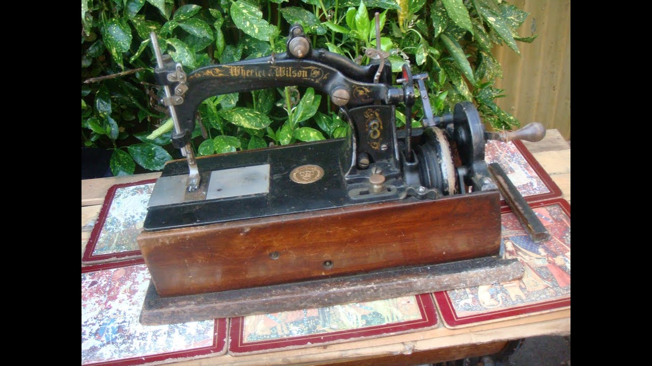 Antique Old Vintage hand Crank Sewing Machine Wheeler & Wilson c.1880 ...