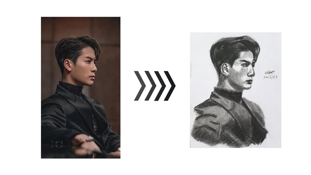 绘画王嘉尔 现实时间 Drawing Jackson Wang Real Time | 郑振宏 Tee Zhen Hong - YouTube