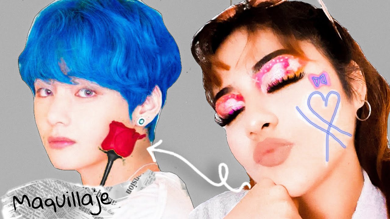 MAQUILLAJE INSPIRADO EN BTS *ARMY* *BANGTAN* - YouTube