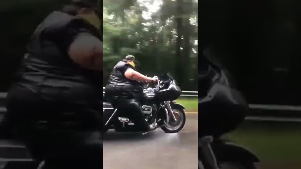 Funny Fat Man On Harley