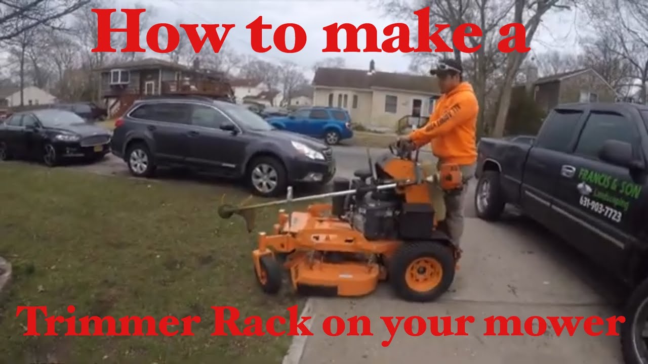 How to make a Trimmer Rack on your stand (mower) - YouTube