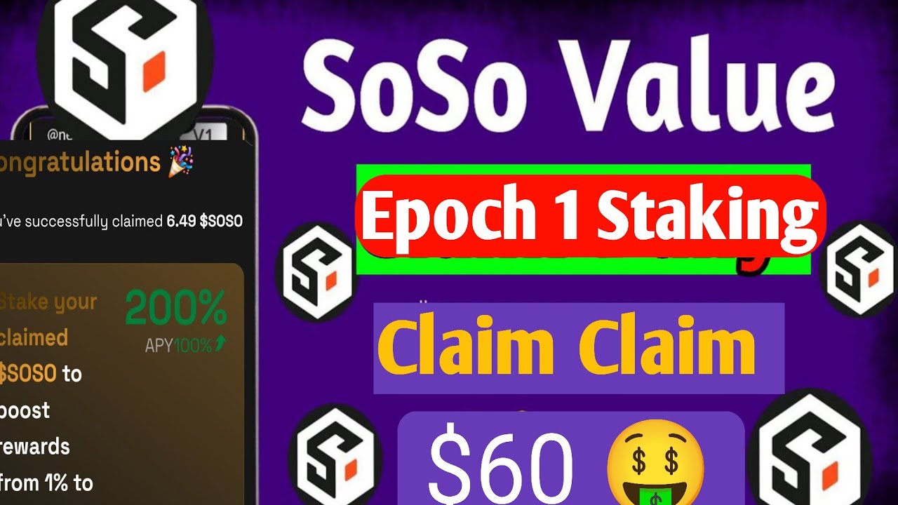 Soso value Epoch 1 Claim | Soso value Staking Claim | Soso value income ...