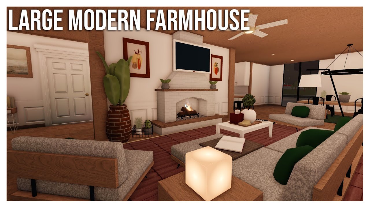 ROBLOX | Bloxburg: Large Modern Family Farmhouse Speedbuild | Part 3/3 ...
