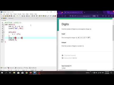 "Digits" in C programming language. #Eolymp problem 2 . - YouTube