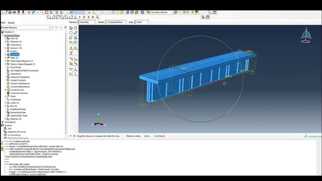 Steel-Concrete Composite Beam Design by using ABAQUS Scripting - YouTube