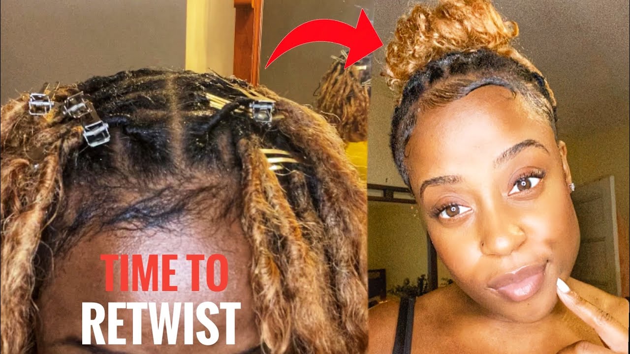 How to Retwist Locs at Home with NO HELP- For Beginners- First Retwist ...