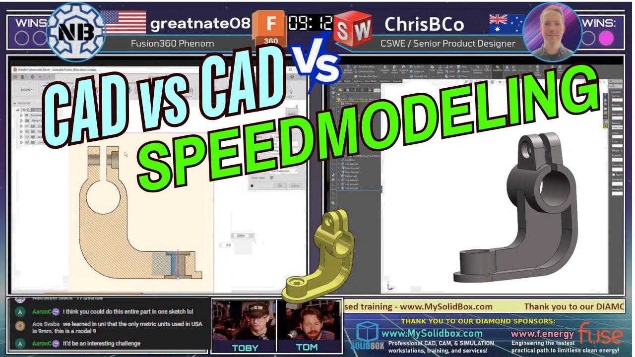 CAD vs CAD Speedmodeling Tournament Highlight - Fusion 360 vs ...