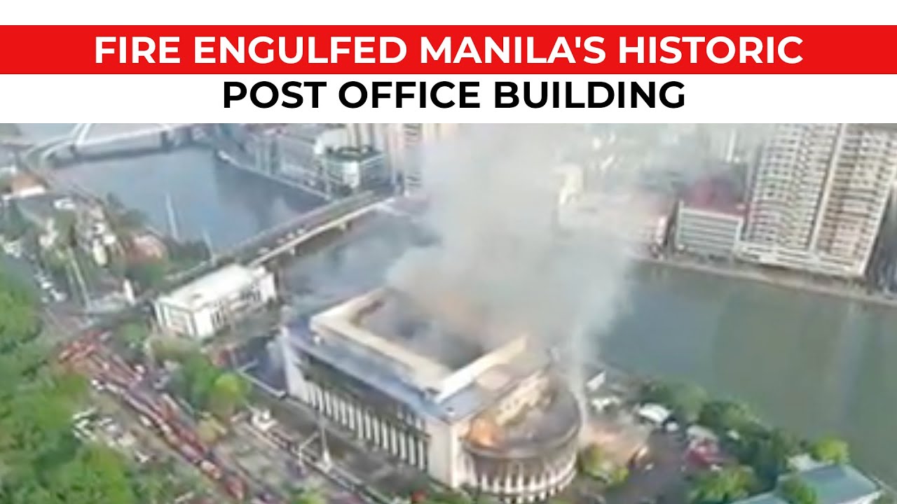 Manila: Massive fire breaks out at historic post office building - YouTube
