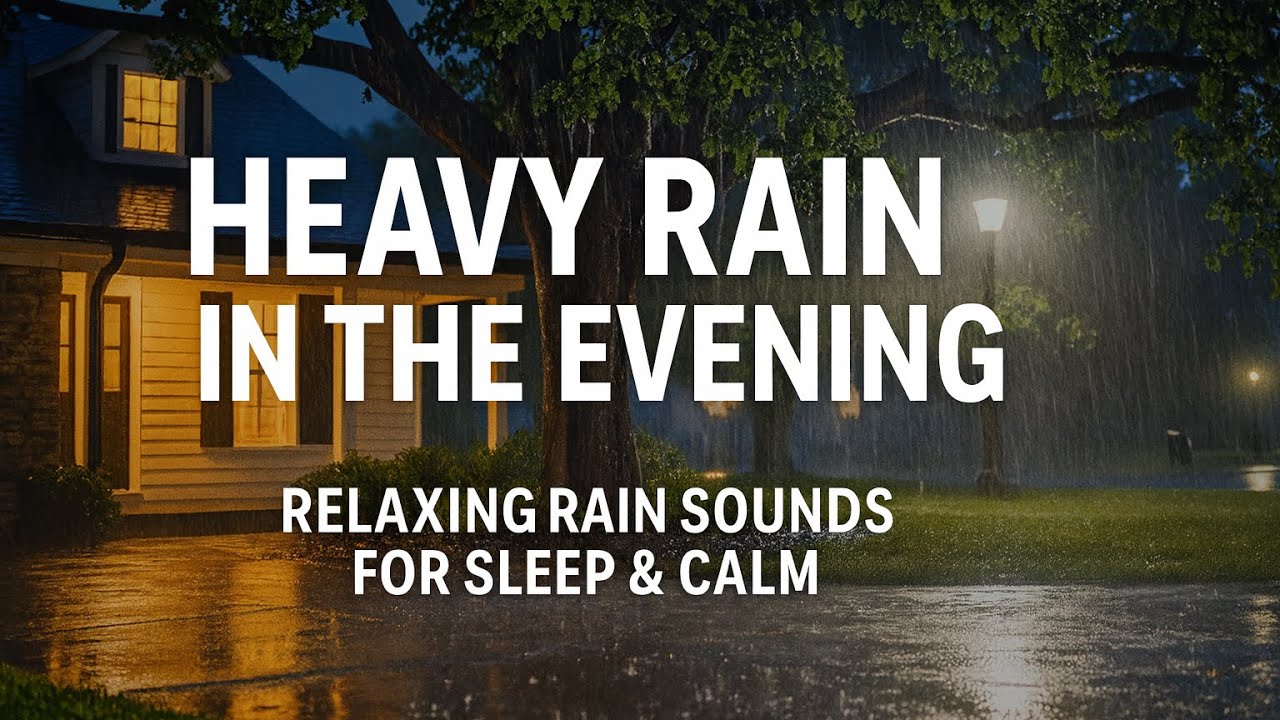 Heavy Rain in the Evening | Relaxing Rain Sounds for Sleep & Calm 🌧️ ...