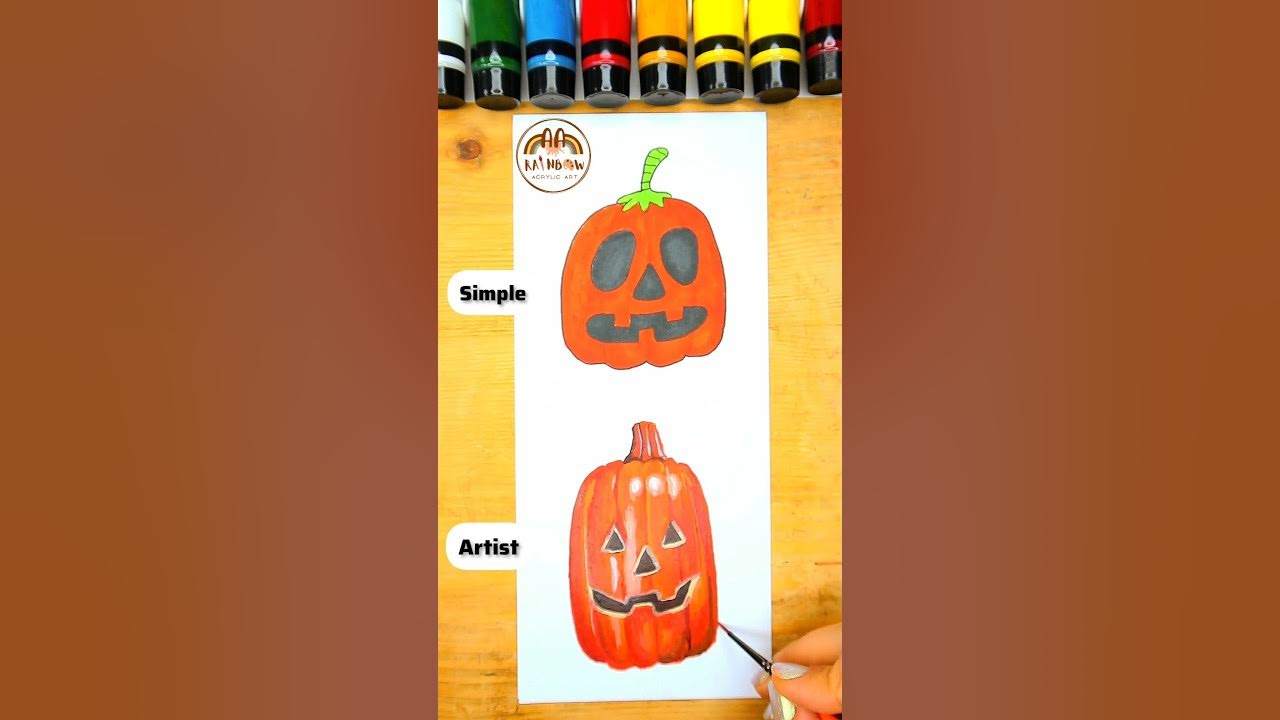 Halloween Pumpkin Drawing Tutorial | How to Draw Halloween Pumpkin 🌈🎃 #pumpkin #halloween # ...