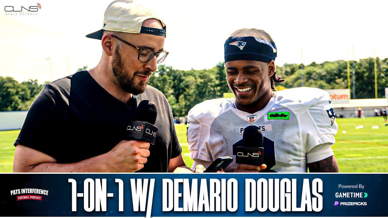 Patriots WR DeMario Douglas HURT HAND Catching a Joe Milton Pass ...