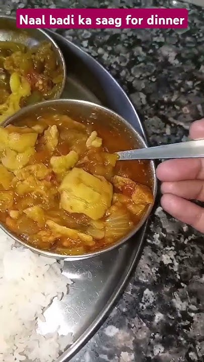 tasty naal badi ka saag for dinner 😋 #pahadi #food #viral #recipe #gadwaliculture #cooking # ...