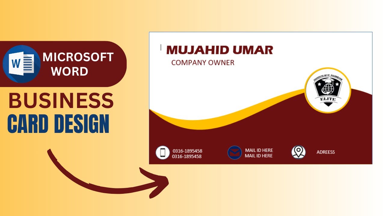 How to Create Business Card Design in MS Word | Microsoft Word Visiting ...