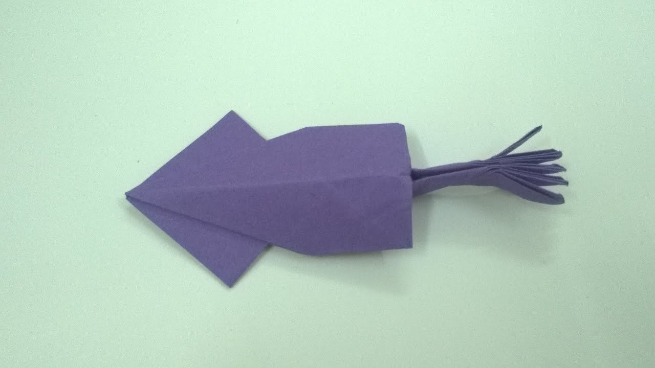 Origami Squid Tutorial | Hướng dẫn gấp con mực | Tuan Bo TubeHD - YouTube