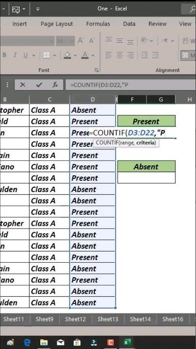 Excel🔥How to use COUNTIF function🔥Excel tips and tricks #shorts #computer #skills #tricks# ...