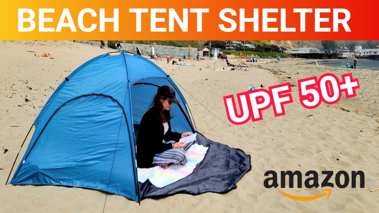 Amazing Beach Tent Sun Shelter Set Up Video from Amazon - YouTube