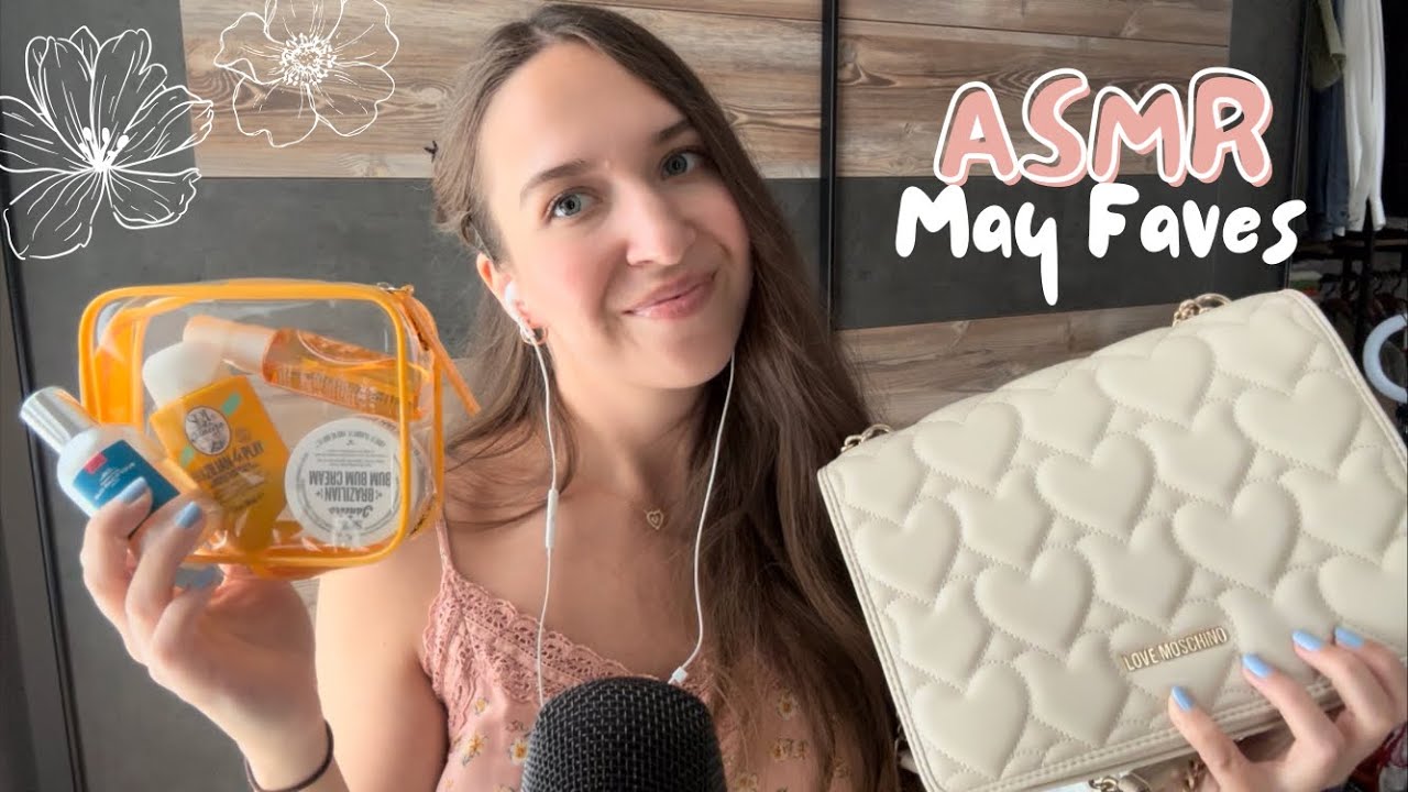 ASMR May Favorites 🌸 | makeup, purse, body care & more (Tapping ...