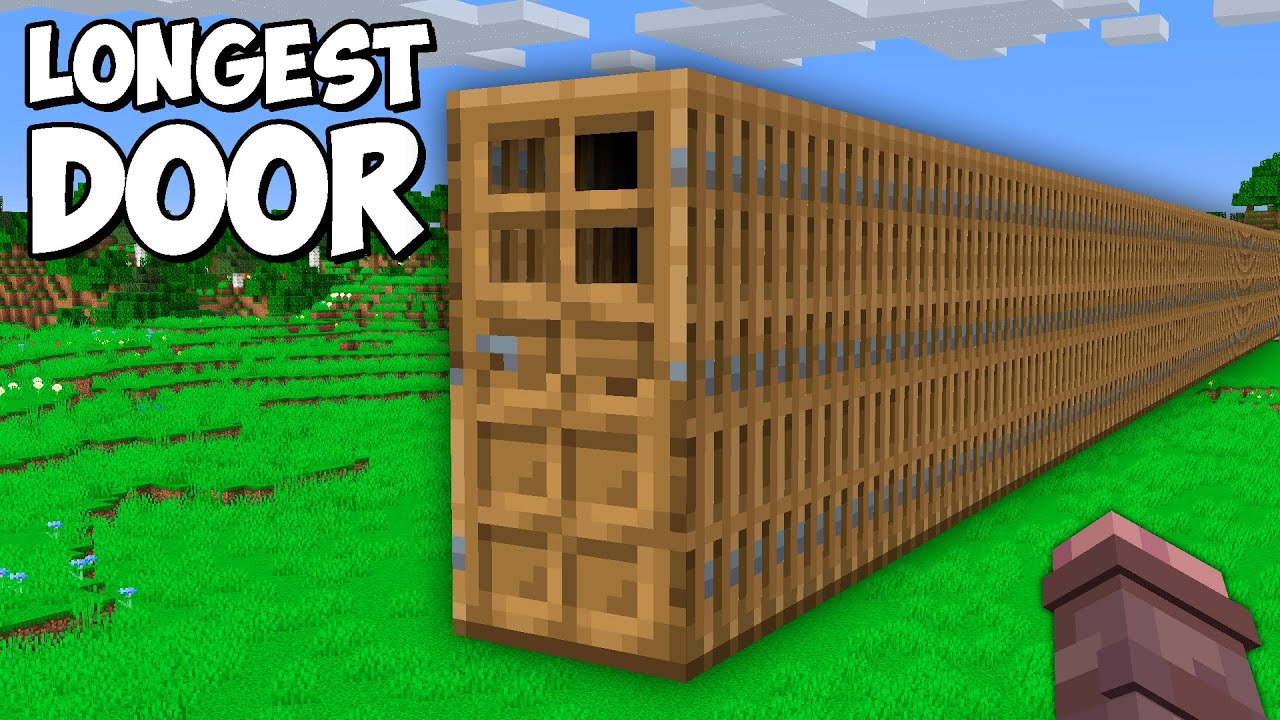 I found a LONGEST DOOR in Minecraft ! What's INSIDE the BIGGEST DOOR ...