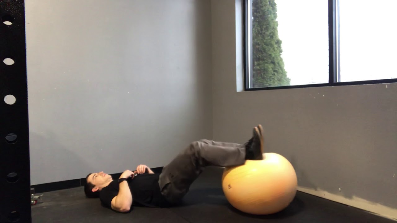 Yoga ball hamstring curl - YouTube