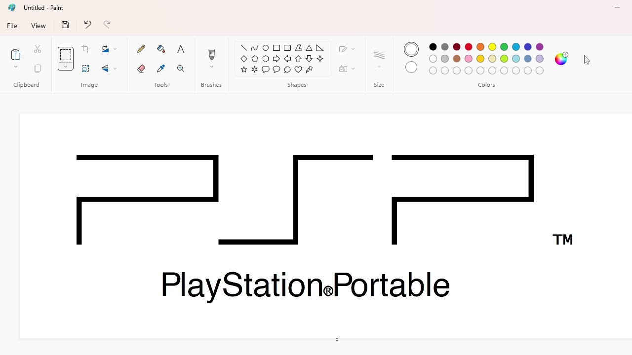 How to draw the PlayStation Portable logo using MS Paint | How to draw ...