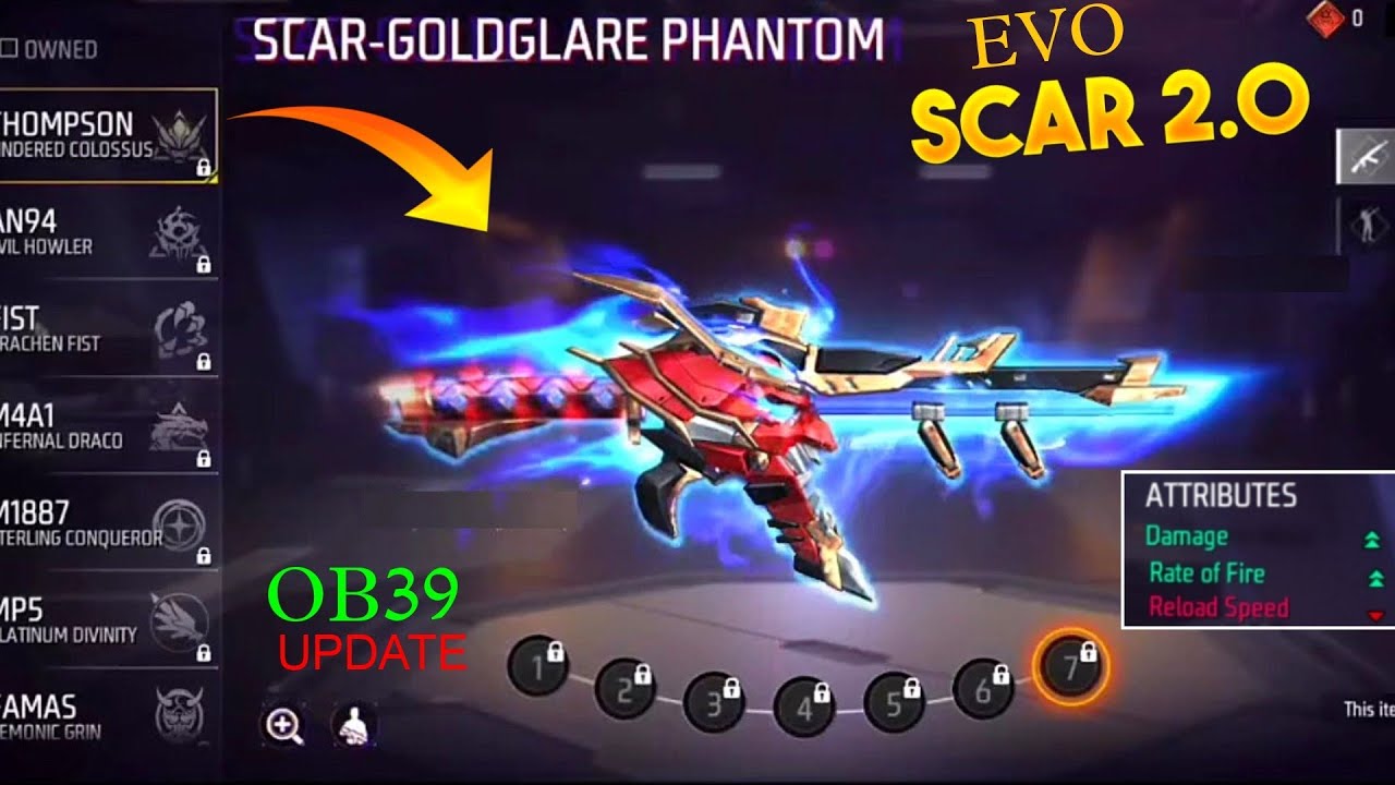 EVO SCAR 2.O 😱 FREEFIRE OB39 UPDATE EVO GUN FREEFIRE EVO SCAR 2.0 NEW ...