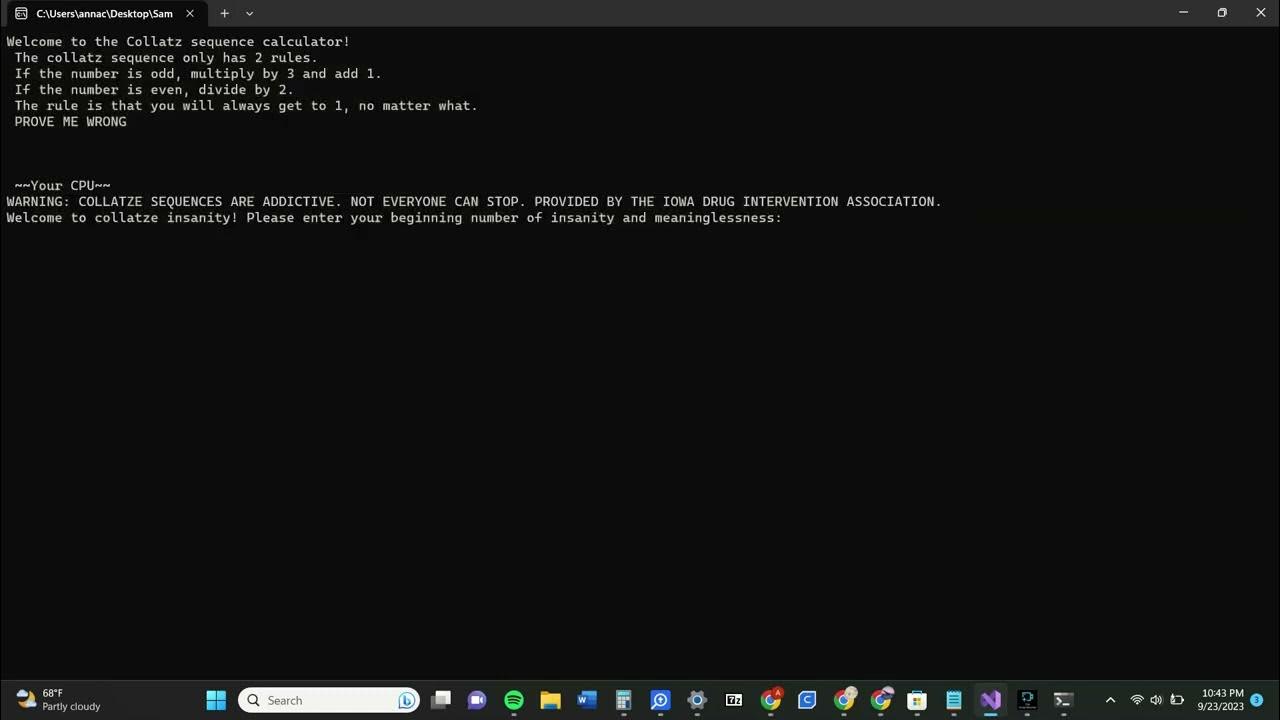 Collatz Sequence Calculator ( C# IS SO FAST! ) NOT SPED UP (Microsoft ...