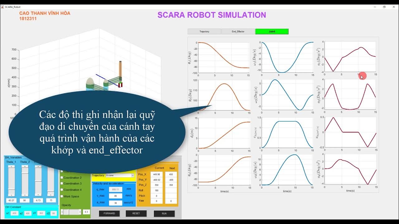 SCARA Robot Arm Simulation on Matlab - YouTube