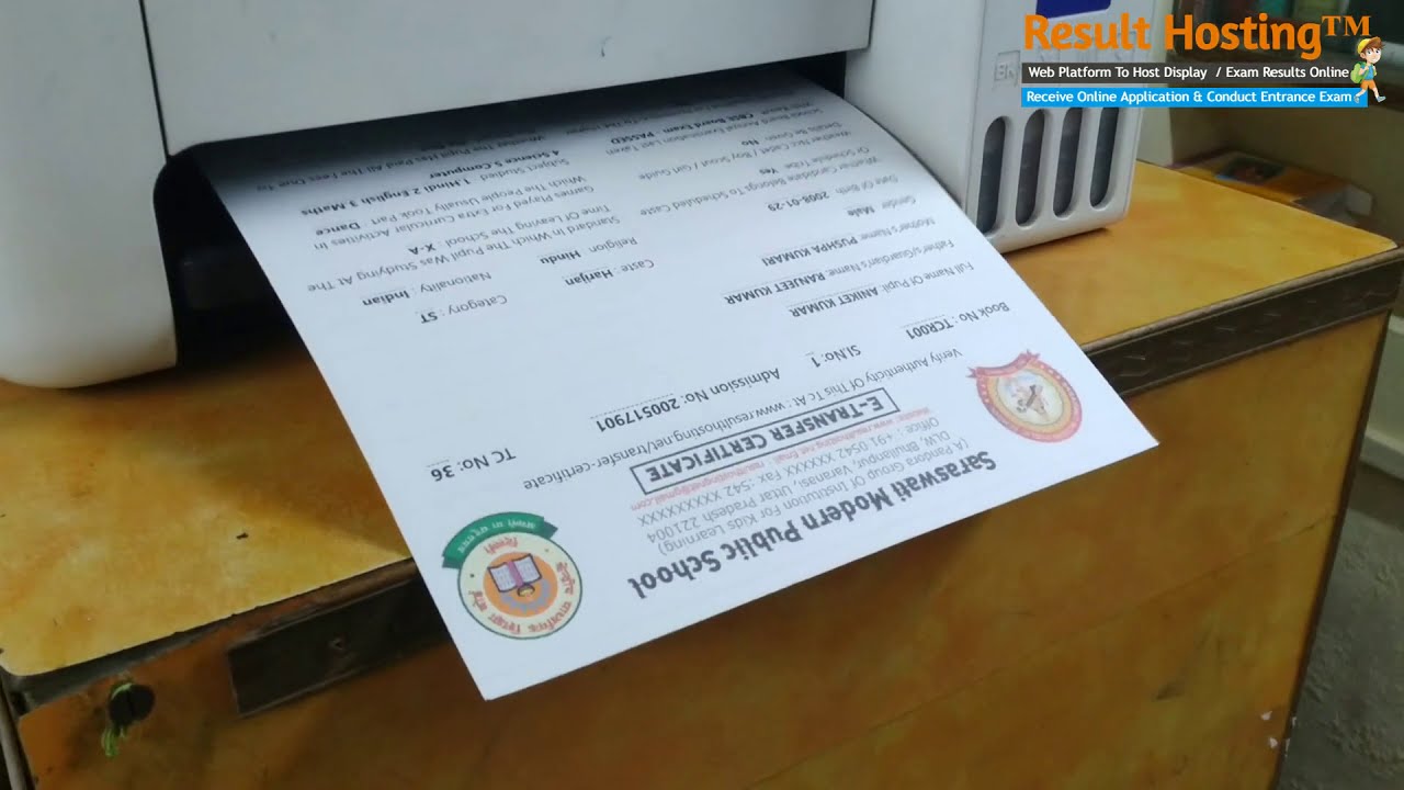 Online Transfer Certificate (TC) Maker & Generator - Printing Of E ...