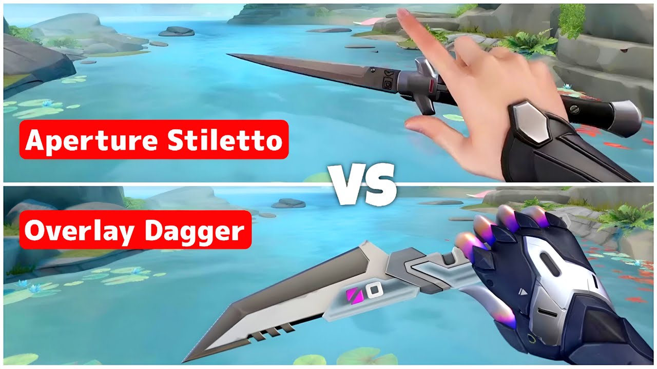 New APERTURE STILETTO vs OVERLAY DAGGER (Valorant Best Knife Skin ...