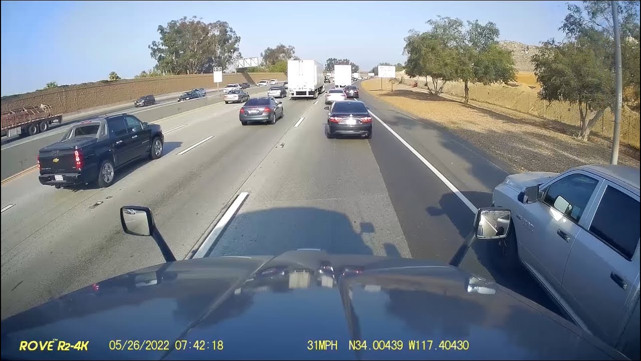 IDIOT pick up driver cutting off truck driver - YouTube