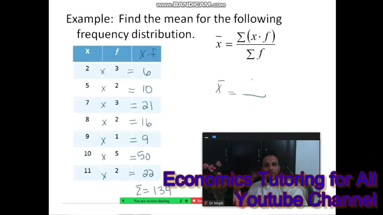 Mean, Median and Mode of the simple frequency distribution. - YouTube
