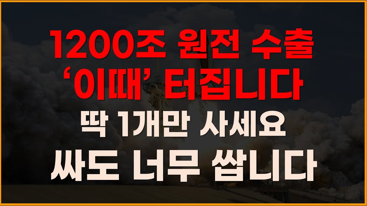 1200조 원전수출 이때 터집니다 딱 1개만 사세요 싸도 너무 쌉니다 두산에너빌리티 12월주식전망 두산중공업 한전기술 보성파워텍 대한전선 지투파워