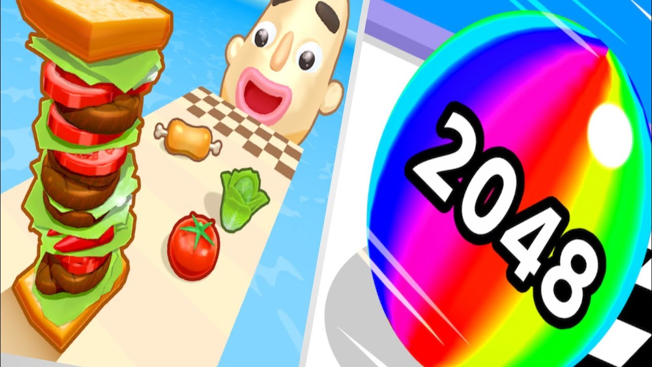 Sandwich Runner | Ball Run 2048 - All Levels Game Video Gameplay - YouTube