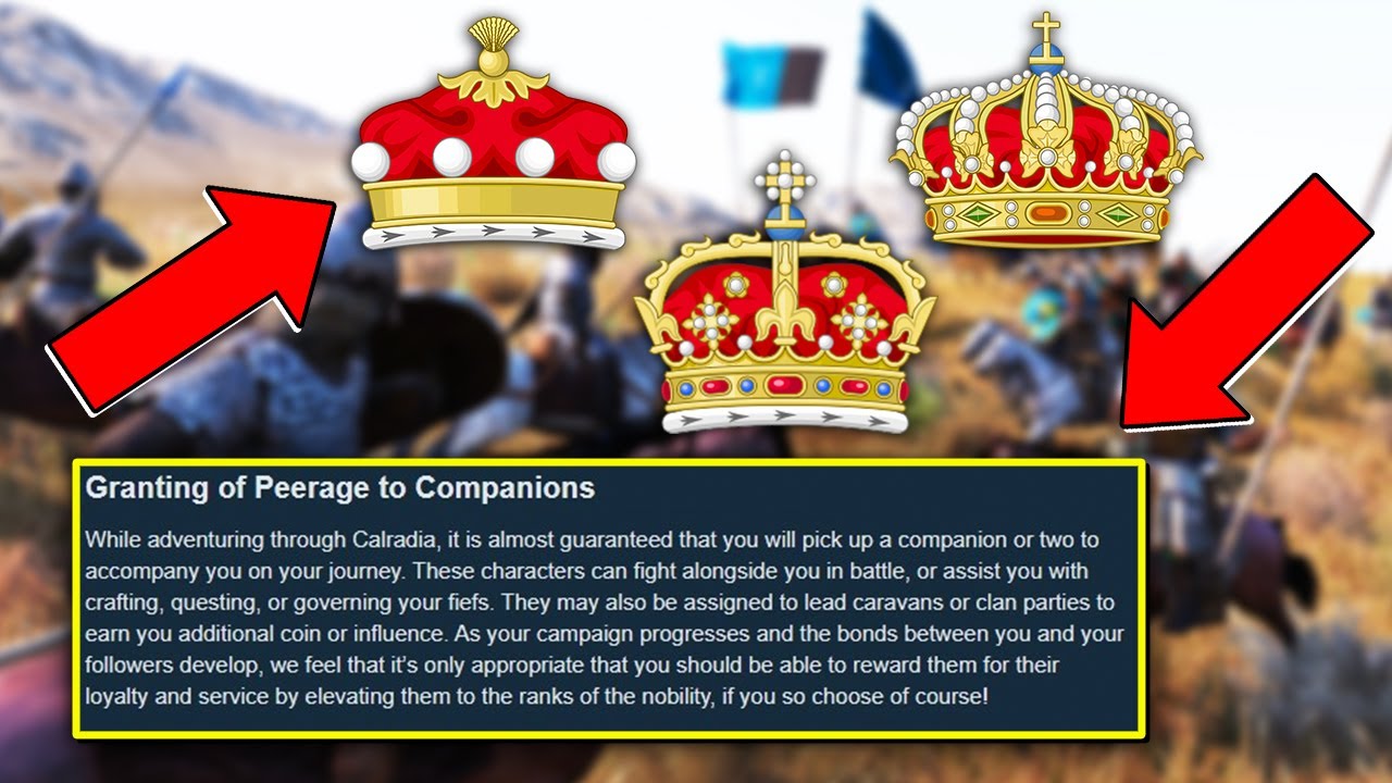Peerage Ranks For Companions (Bannerlord Devs Confirm New Feature ...