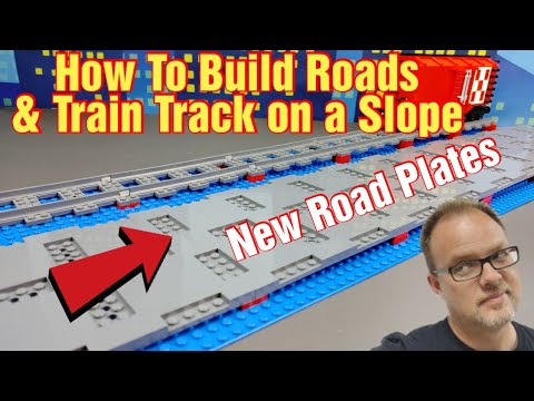 How to make a sloped road with the new lego road plates and lego train ...