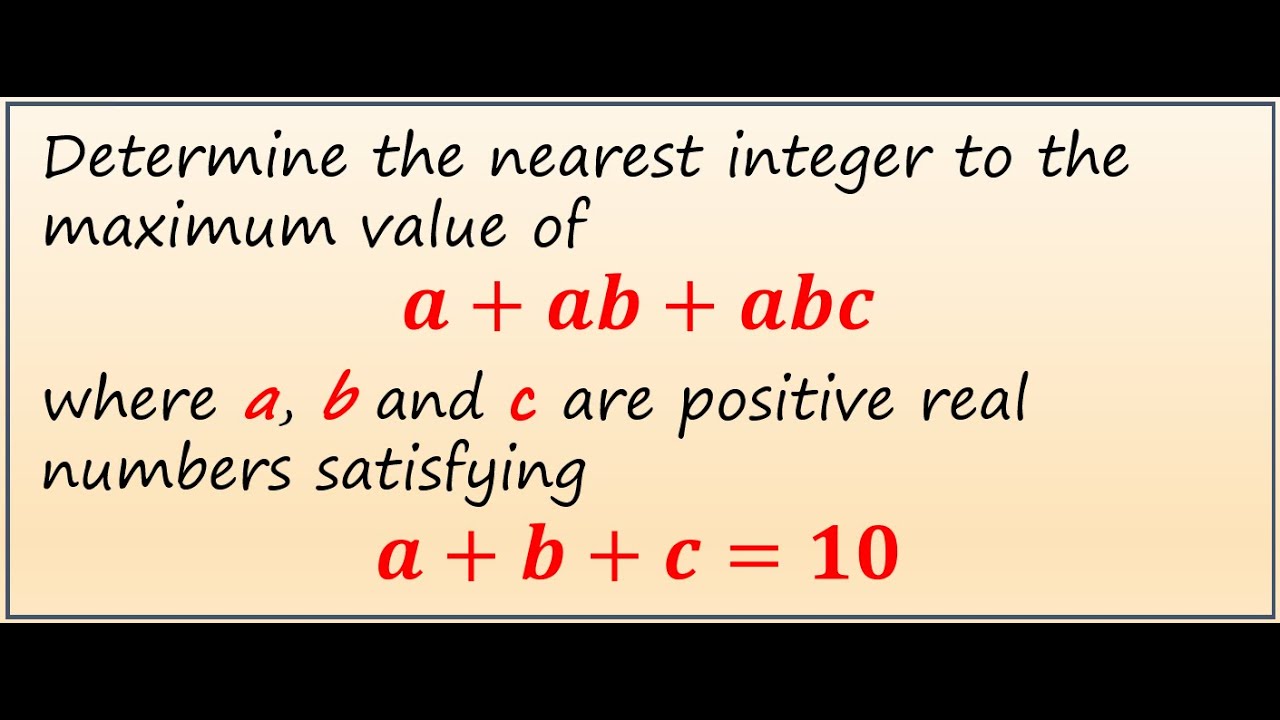 Maximizing a Mathematical Expression with Inequality & Calculus! - YouTube