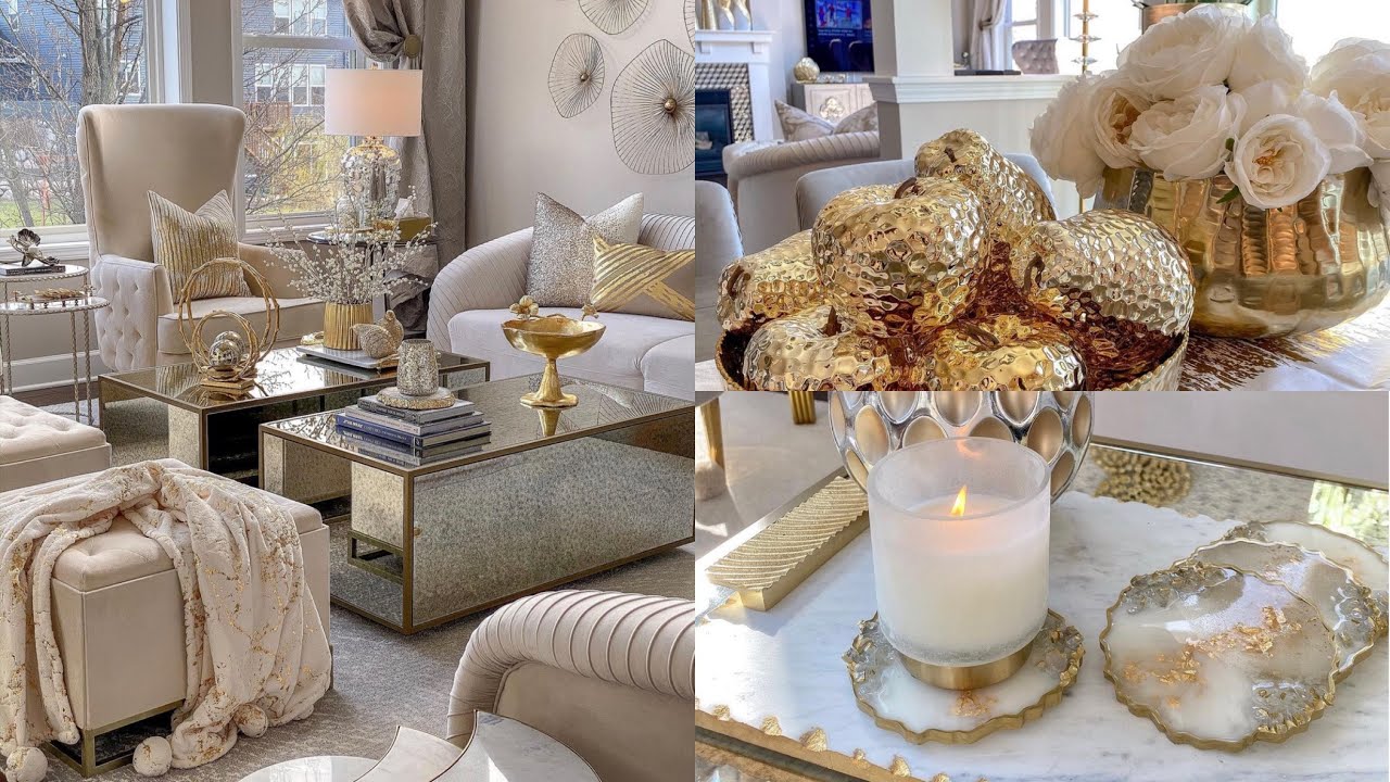 IDÉE DÉCO SALON GOLD 💓TENDENCE 💓 - YouTube