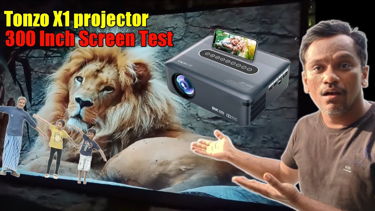 Tonzo X1 projector 300 Inch Screen Test - YouTube