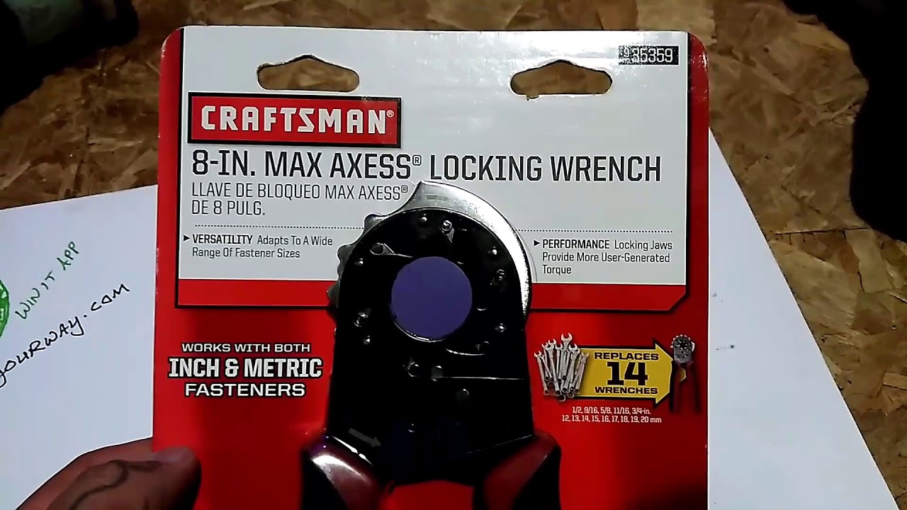 Craftsman 8 inch max axess locking wren - YouTube