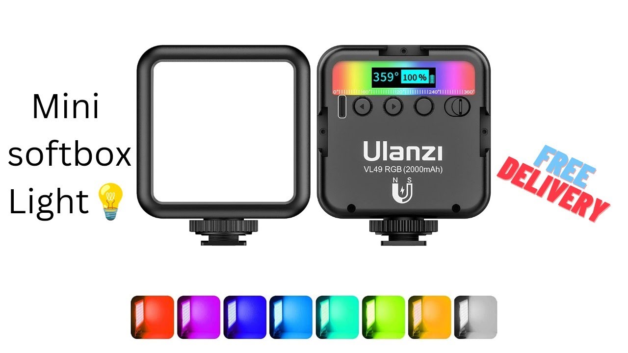 ULANZI VL49 RGB Video, LED Camera Light 360° Full Color unboxing and ...