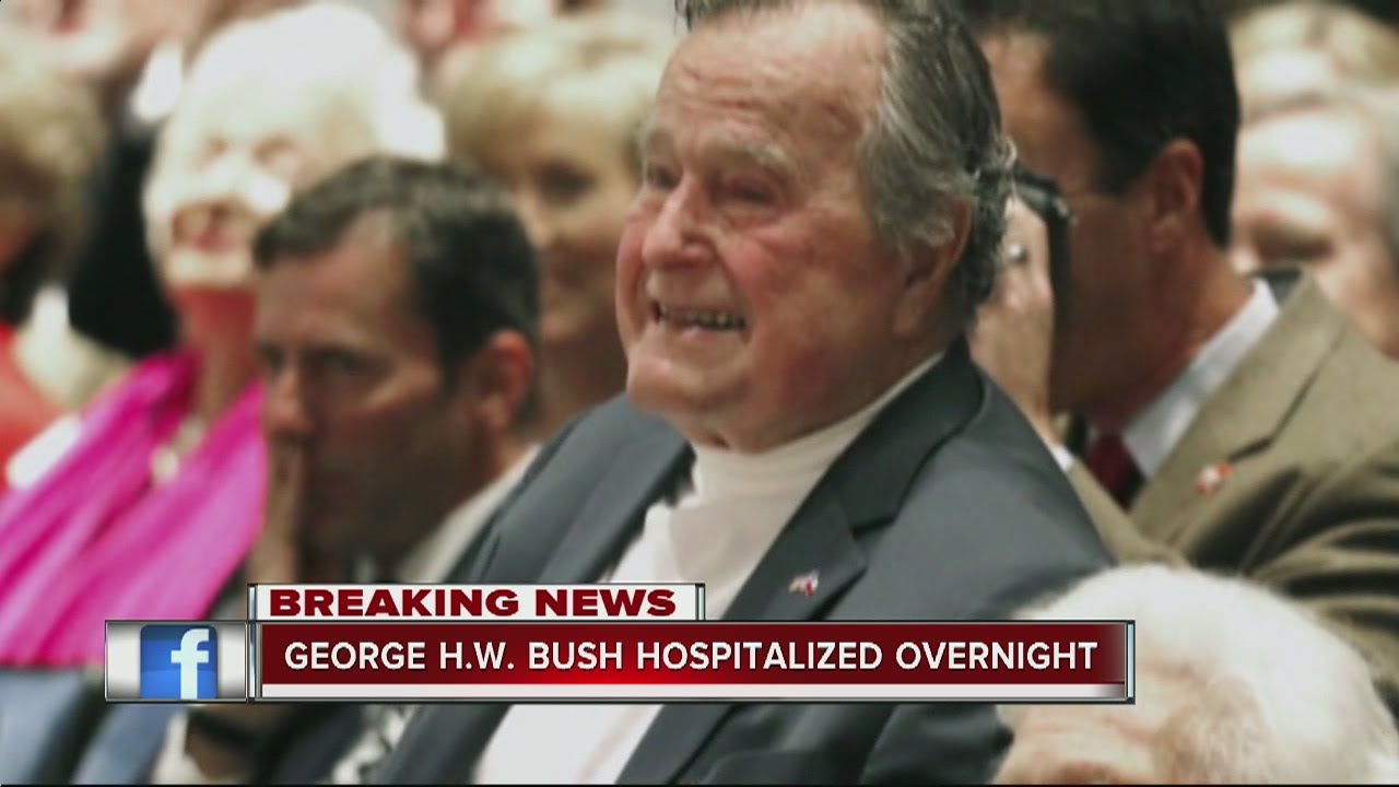 Former President George H. W. Bush hospitalized in Houston - YouTube