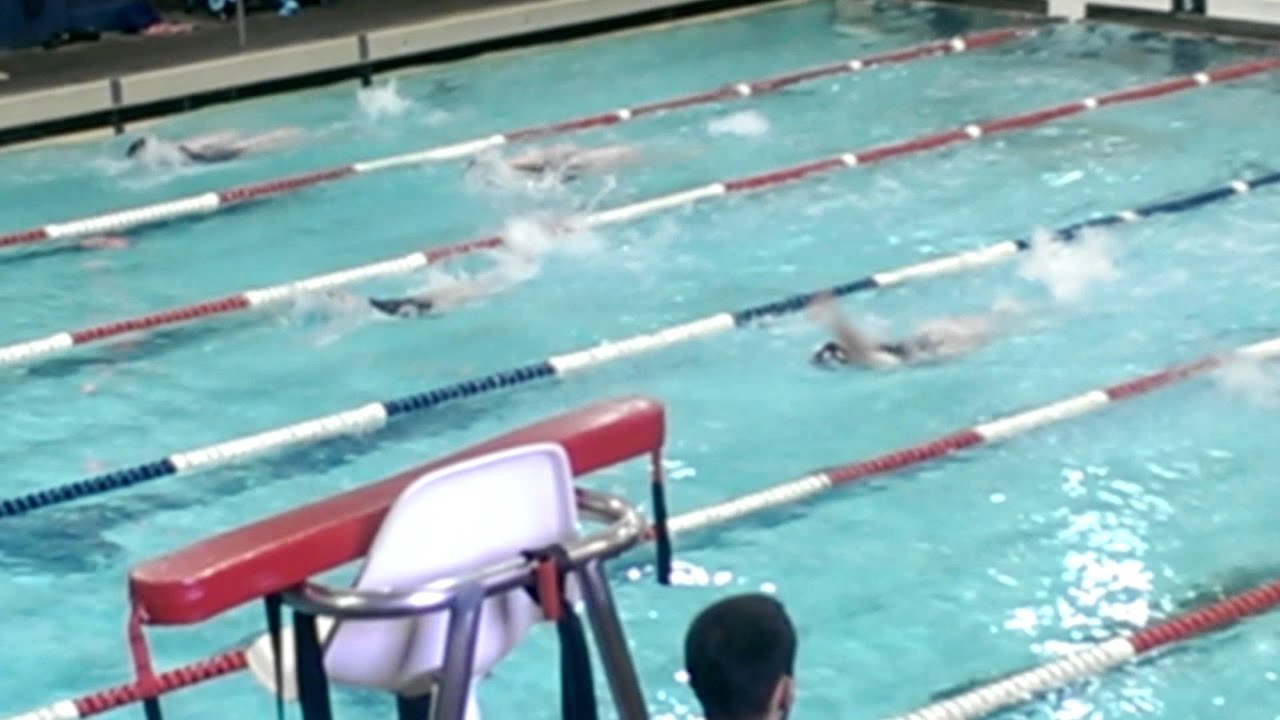 50 backstroke, lane 4 2-14-2015 - YouTube